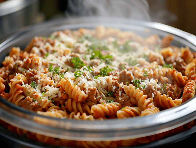 Creamy Crockpot Pasta Bake Recipe (Easy One-Pot Slow Cooker Dinner)